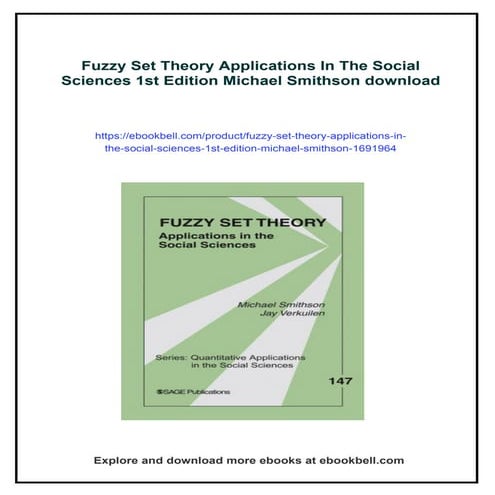 Fuzzy Set Theory Applications In The Social Sciences 1st Edition Michael Smithson | PDF