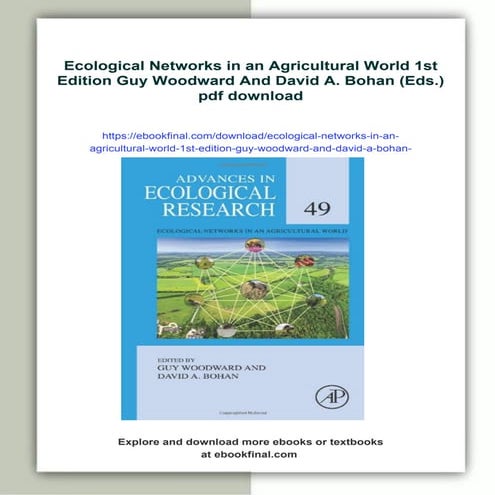 Ecological Networks in an Agricultural World 1st Edition Guy Woodward ...