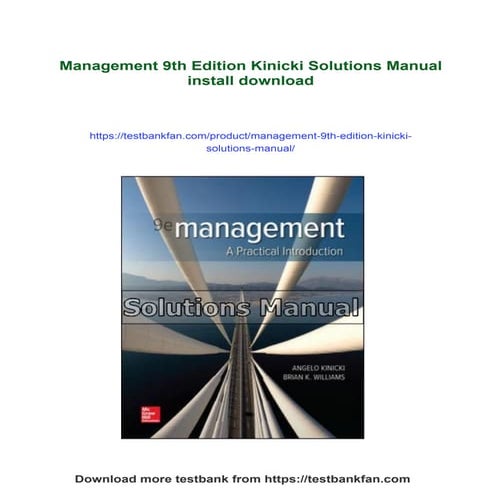 Management 9th Edition Kinicki Solutions Manual | PDF