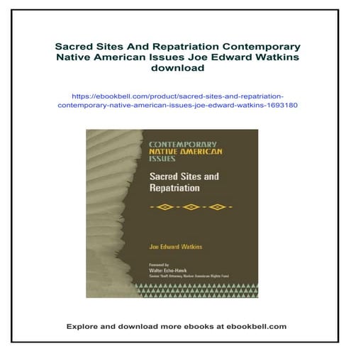 Sacred Sites And Repatriation Contemporary Native American Issues Joe ...