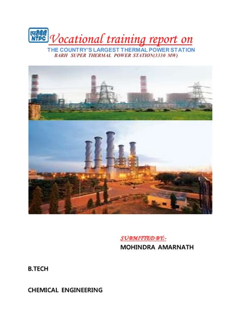 Ntpc (national thermal power corporation) sipat mechanical vocational training report 1 haxxo24 ...