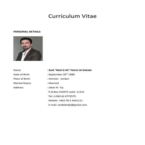 Zeid CV 2016 | PDF | Technology & Computing