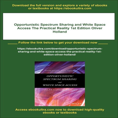Opportunistic Spectrum Sharing and White Space Access The Practical Reality 1st Edition Oliver ...