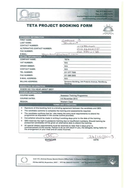 Assesor feedback form QED | PDF