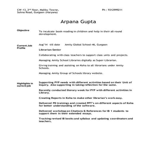 Arpana_Resume May2015 | PDF