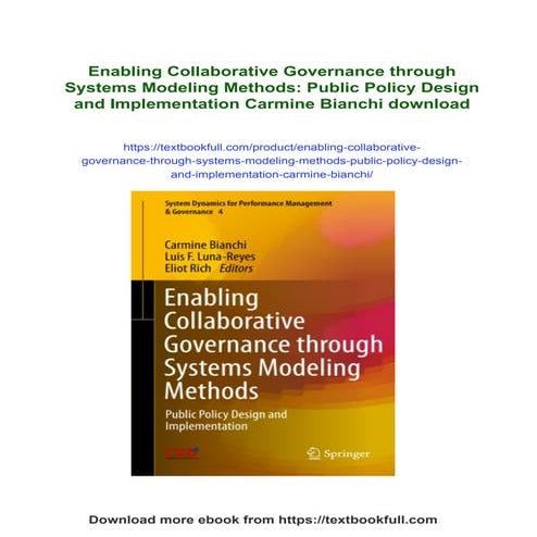 Enabling Collaborative Governance through Systems Modeling Methods: Public Policy Design and ...