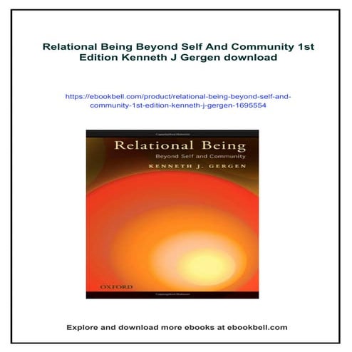 Relational Being Beyond Self And Community 1st Edition Kenneth J Gergen ...
