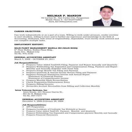 MPManzon Resume(rev) (2) | DOC