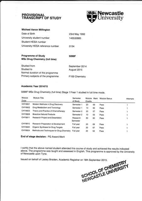 UP academic Record | PDF