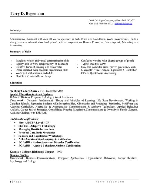 Schnur, Mary Ann Resume 2016-3 | PDF
