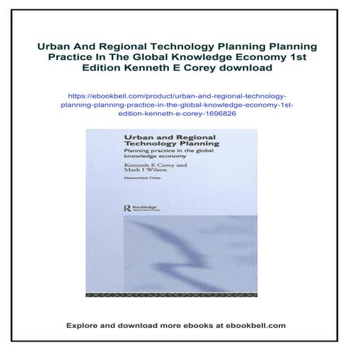 Urban And Regional Technology Planning Planning Practice In The Global ...