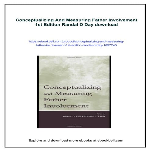Conceptualizing And Measuring Father Involvement 1st Edition Randal D ...
