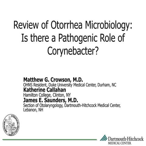 AOS Review of Otorrhea Microbiology vfinal | PPTX