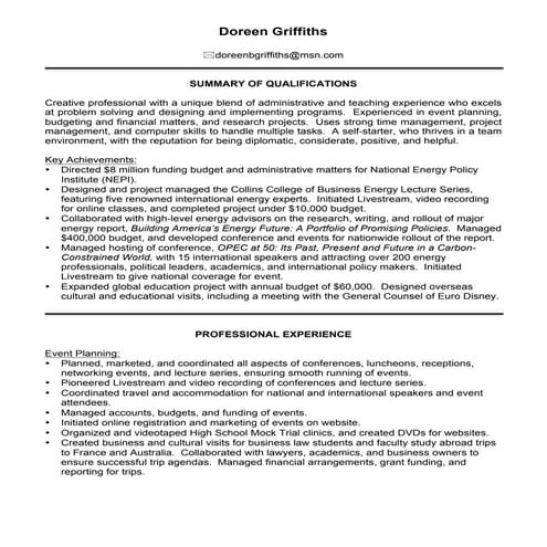 Doreen Griffiths Online Resume | PDF | Daycare and Pre-School | Parenting