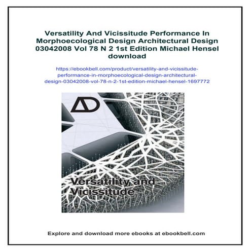 Versatility And Vicissitude Performance In Morphoecological Design ...