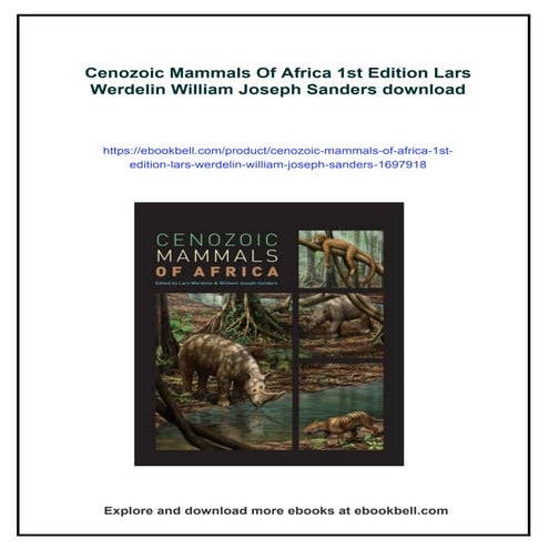 Cenozoic Mammals Of Africa 1st Edition Lars Werdelin William Joseph ...