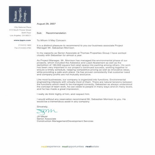 Recommendation Letter TPG | PDF