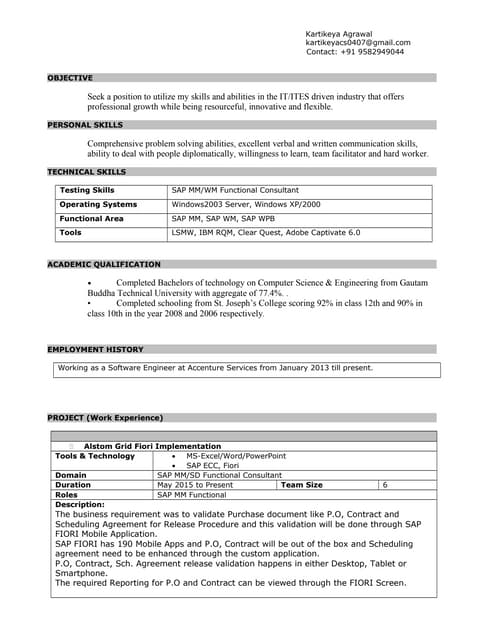 Sudhir_SAP PP QM & MM resume | DOC | Business | Business and Finance