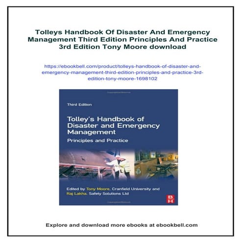 Tolleys Handbook Of Disaster And Emergency Management Third Edition ...