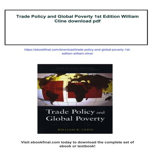 Trade Policy and Global Poverty 1st Edition William Cline | PDF