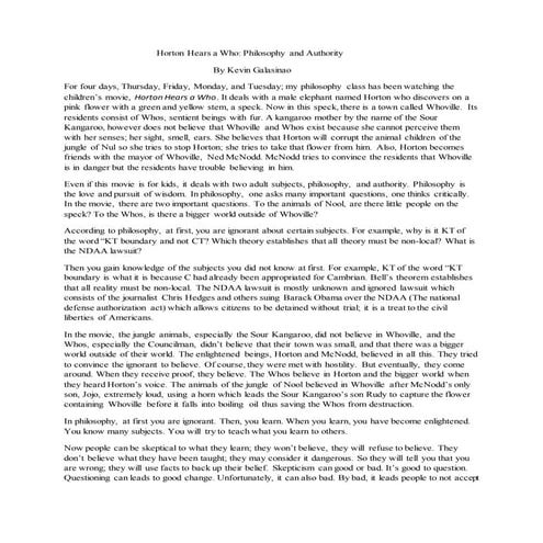 Horton Hears a Who; Horton Hears A Who! Is Predictive Programming And A ...