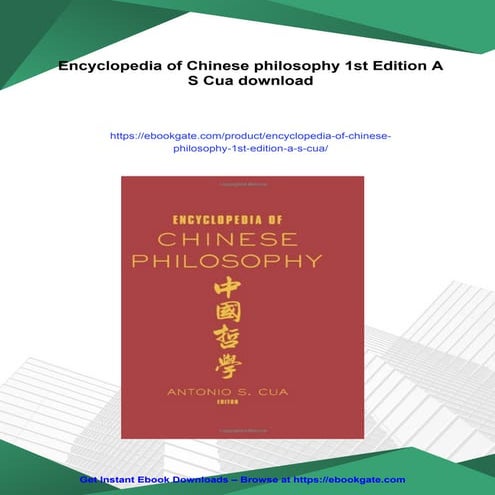 Encyclopedia of Chinese philosophy 1st Edition A S Cua | PDF
