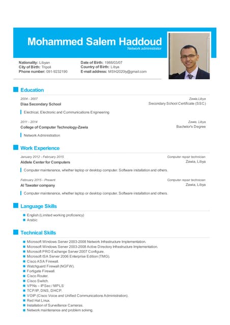 Ahmed Fouad cv | PDF