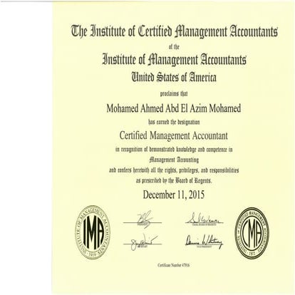 CMA Certificate | PDF