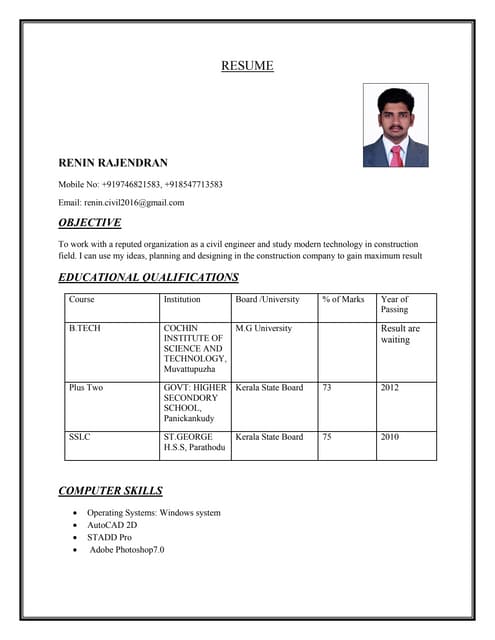 CV FORMAT 2 | DOCX | Computing | Technology & Computing