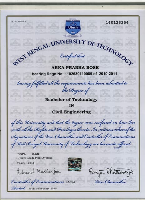 B.Tech degree certificate | PDF