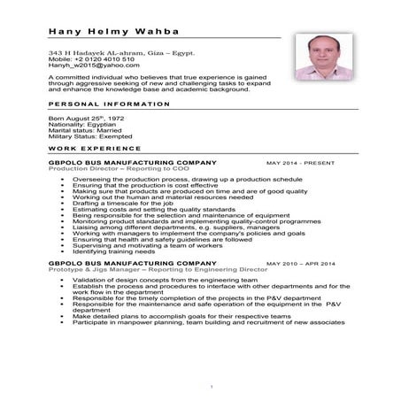 Hany Helmy CV | PDF