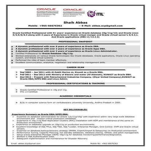 Shaik Abbas DBA | PDF