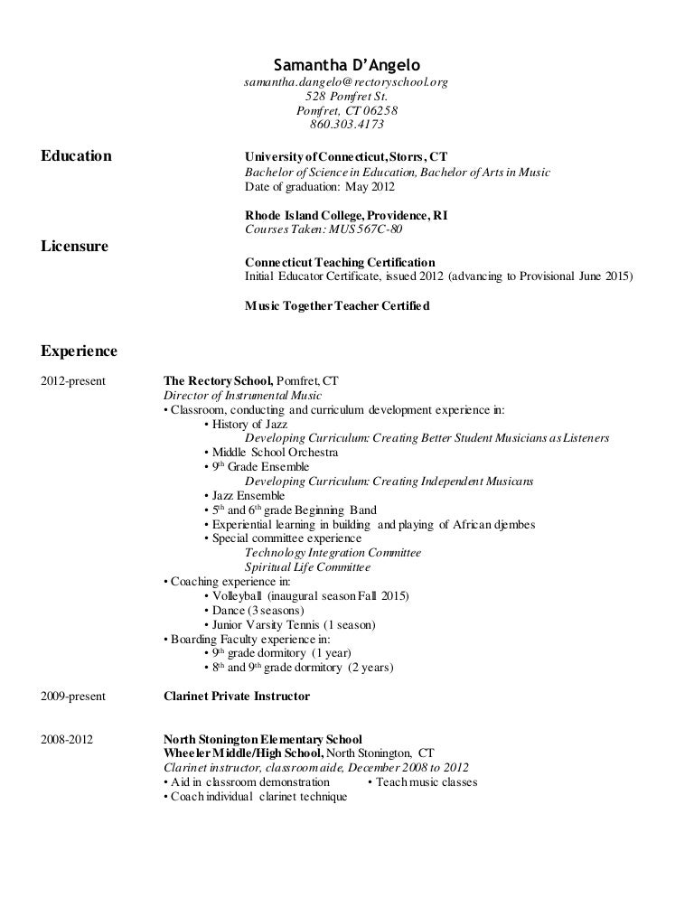 Samantha D’Angelo Resume