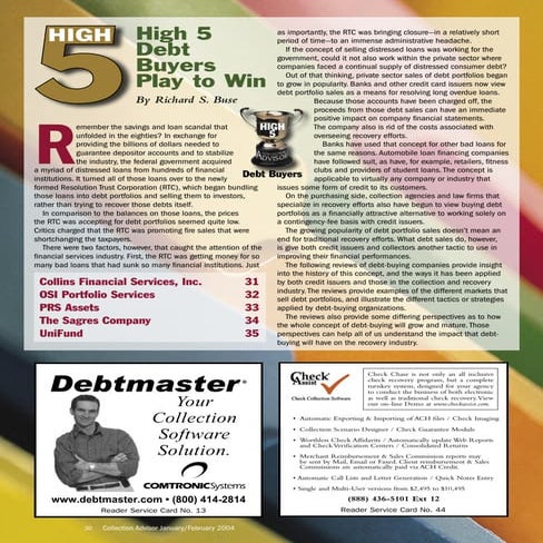 Debt Buying Industry Overview and Profiles – 2004 | PDF