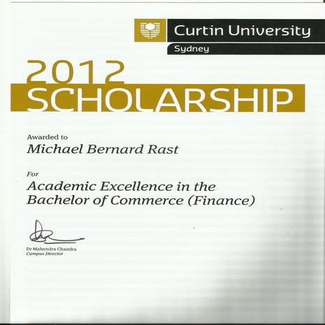 Michael Rast Scholarship 2012 | PDF