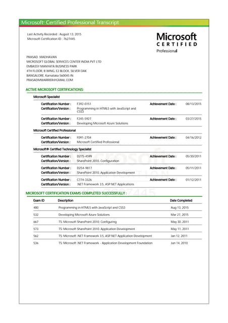 MicroSoft Certification.PDF