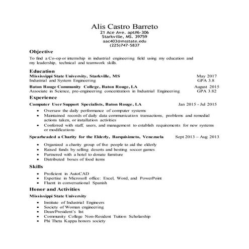 Alis Castro resume.. | DOCX