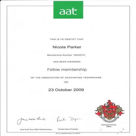 AAT Fellow Cert | PDF