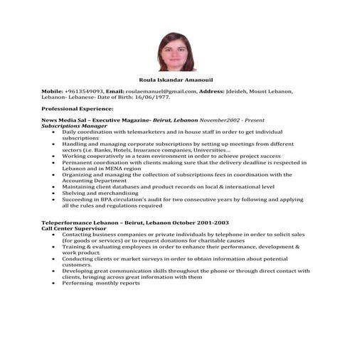 CV-Chantal mansour | DOC