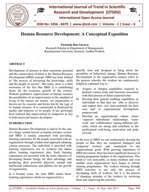 Human Resource Development (HRD) | PDF