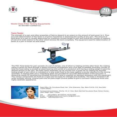 Testing/Manufacture/Twist Tester | PDF