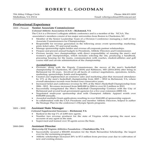 Robert L. Goodman Resume | PDF