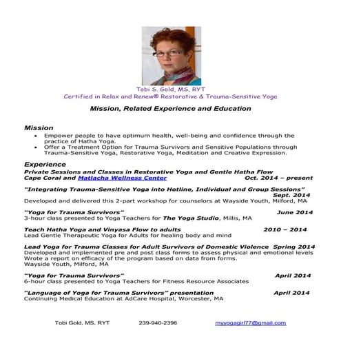 Lisa Day Yoga Resume | DOCX
