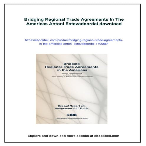 Bridging Regional Trade Agreements In The Americas Antoni Estevadeordal ...