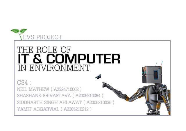 Role of IT in environmental and human health | PPTX