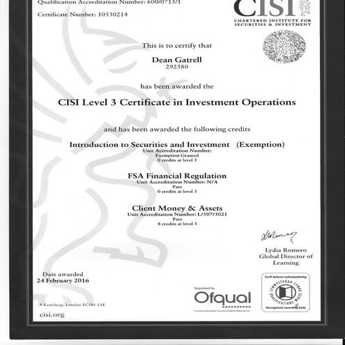 Certificate in Investment Operations | PDF