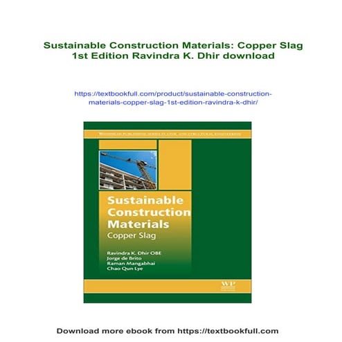 Sustainable Construction Materials: Copper Slag 1st Edition Ravindra K ...