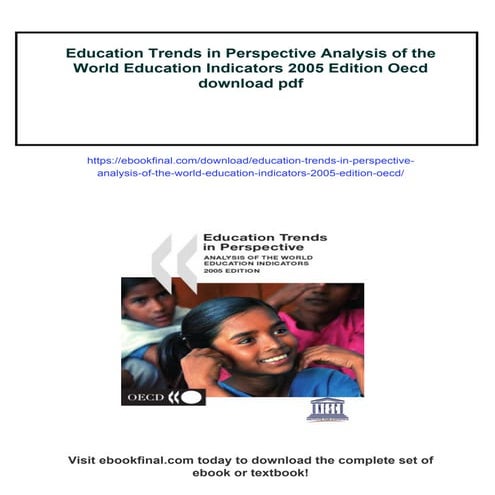 Education Trends in Perspective Analysis of the World Education Indicators 2005 Edition Oecd | PDF