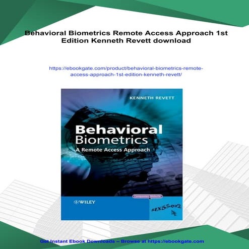 Behavioral Biometrics Remote Access Approach 1st Edition Kenneth Revett | PDF