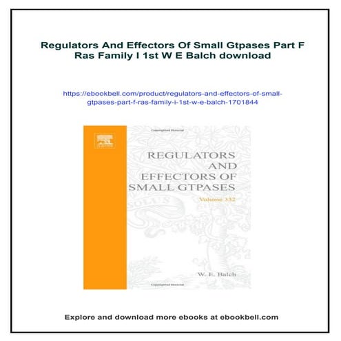 Regulators And Effectors Of Small Gtpases Part F Ras Family I 1st W E ...